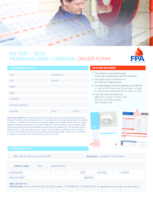 Fillable Online PERSONALISED LOGBOOK ORDER FORM Fax Email Print - pdfFiller