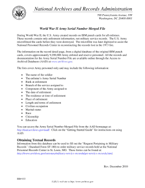 Fillable Online World War II Army Serial Number Merged File Fax Email ...