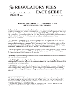 Fillable Online apps fcc REGULATORY FEES Fax Email Print - pdfFiller