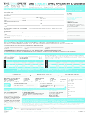 Fillable Online 2018 STANDARD SPACE APPLICATION & CONTRACT Fax Email ...