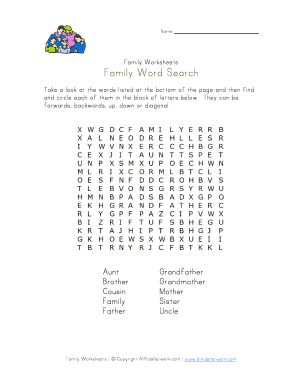Fillable Online Family Word Search Fax Email Print - pdfFiller