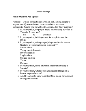 Fillable Online Church Surveys Fax Email Print - pdfFiller