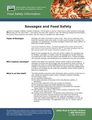 Fillable Online Sausages and Food Safety Fax Email Print - pdfFiller