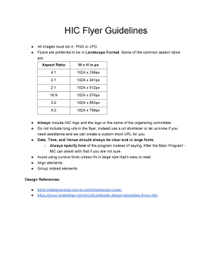 Fillable Online HIC Flyer Guidelines Fax Email Print - pdfFiller