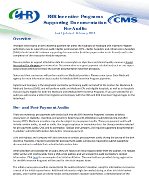 Fillable Online cms CMS EHR Incentive Programs Supporting Documentation ...