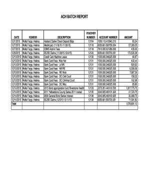 Fillable Online ACH BATCH REPORT Fax Email Print - pdfFiller