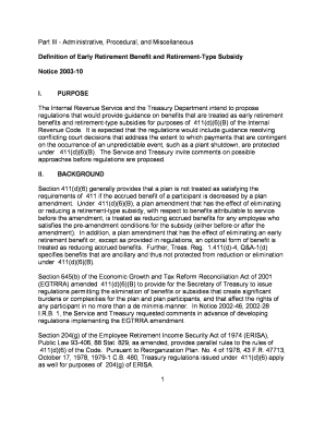 Fillable Online Definition of Early Retirement Benefit and Retirement ...