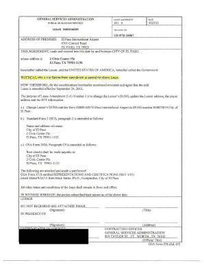 Fillable Online gsa LEASE AMENDMENT - gsa Fax Email Print - pdfFiller