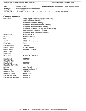 Fillable Online SERFF Tracking #: NWCM-130258870 Fax Email Print ...