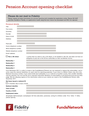 Fillable Online Pension Account opening checklist Fax Email Print ...