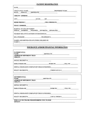 Fillable Online CHILDS FULL NAMEPREFERRED NAME Fax Email Print - pdfFiller