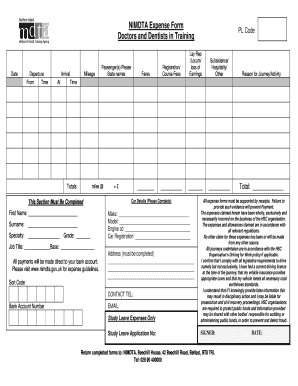 Fillable Online NIMDTA Expense Form Fax Email Print - pdfFiller