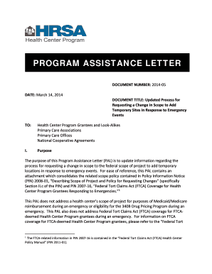 Fillable Online bphc hrsa PAL 2014-05: Updated Process for Requesting a ...