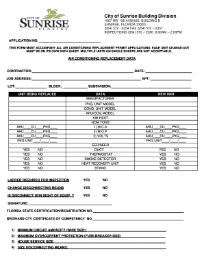 Fillable Online City of Sunrise Building Division Fax Email Print ...