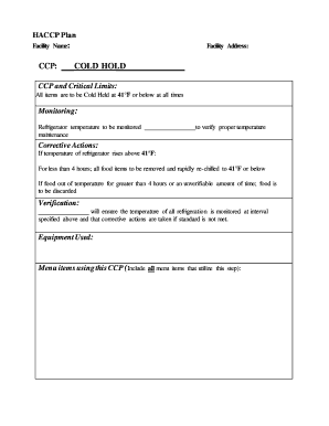 Fillable Online COLD HOLD Fax Email Print - pdfFiller