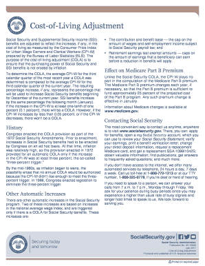 Fillable Online Cost-of-Living Adjustment Fax Email Print - pdfFiller