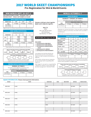Fillable Online 2017 World Skeet Registration.indd Fax Email Print ...