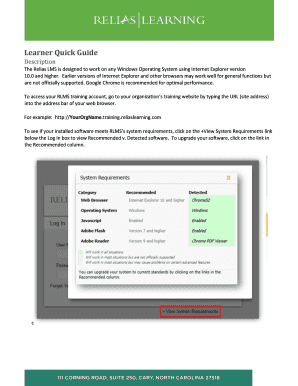 Fillable Online The Relias LMS is designed to work on any Windows ...