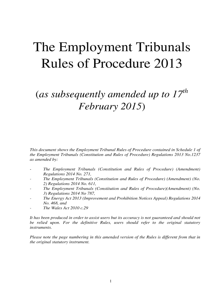 Fillable Online The Employment Tribunals Fax Email Print - pdfFiller