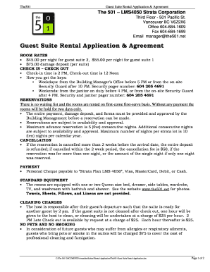 Fillable Online Guest Suite Rental Application & Agreement Fax Email ...