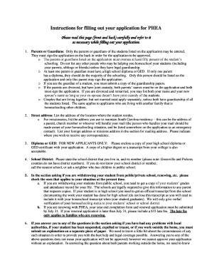Fillable Online Instructions for filling out your application for PHEA ...