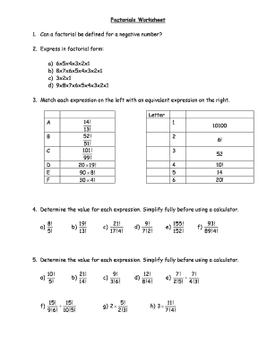 Factorial Worksheet Pdf - Fill Online, Printable, Fillable, Blank ...
