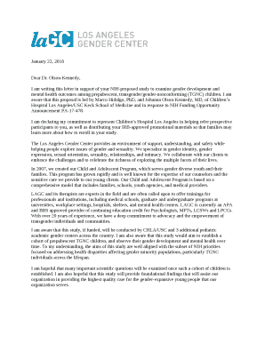 I am writing this letter in support of your NIH-proposed study to ...