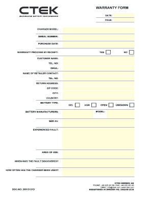 Fillable Online CHARGER MODEL: Fax Email Print - pdfFiller