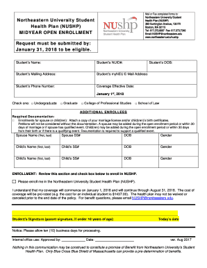 Fillable Online Northeastern University Student Fax Email Print - pdfFiller