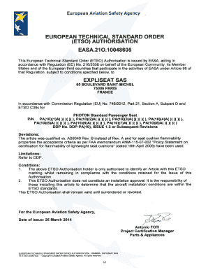 Fillable Online (ETSO) AUTHORISATION Fax Email Print - pdfFiller