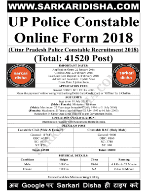 Fillable Online UP Police Constable Fax Email Print - pdfFiller