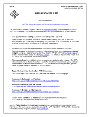 Fillable Online RADON INFORMATION SHEET Fax Email Print - pdfFiller