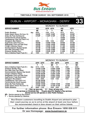 Monaghan To Dublin Airport Bus Timetable Pdf - Fill Online, Printable ...