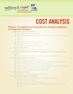 Fillable Online Purpose: To establish cost reasonableness through ...
