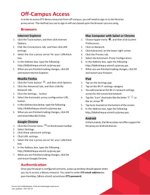 Fillable Online Off-Campus Access Fax Email Print - pdfFiller