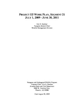 Fillable Online PROJECT E5 WORK PLAN, SEGMENT 21 Fax Email Print ...