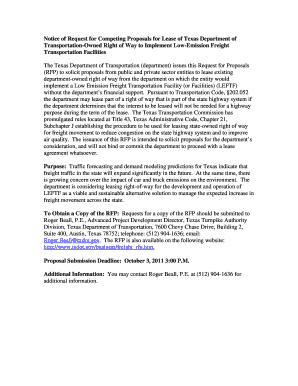 Fillable Online ftp txdot Notice of Request for Competing Proposals for ...