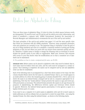 Fillable Online Rules for Alphabetic Filing Fax Email Print - pdfFiller
