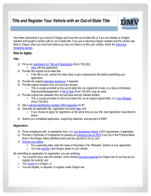 Fillable Online oregon Title and Register Your Vehicle with an Out-of ...