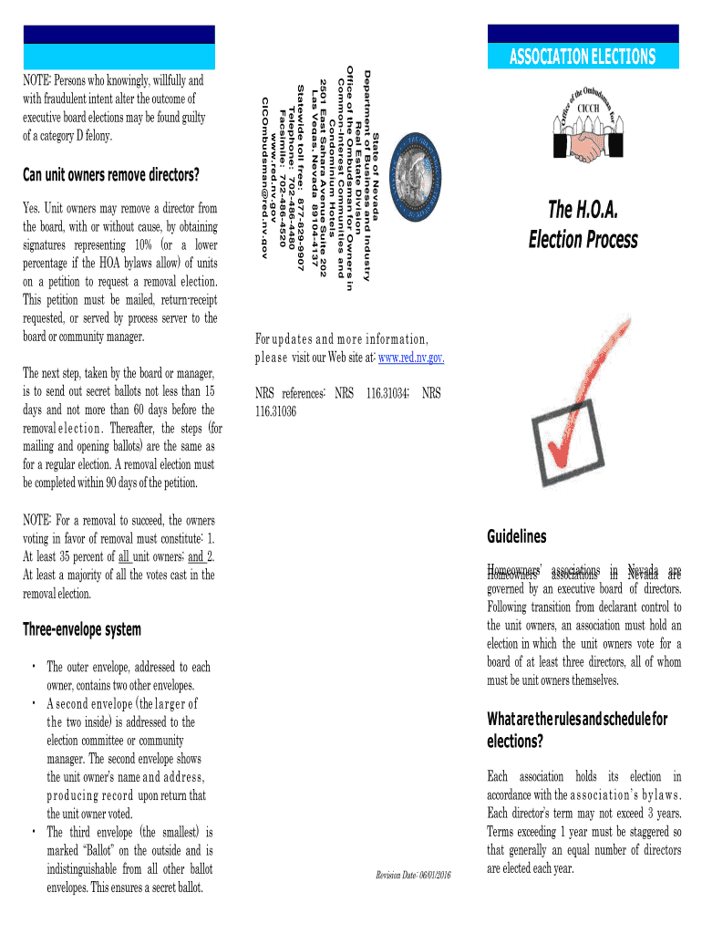 Fillable Online Fillable The H.O.A. Election Process Fax Email Print ...