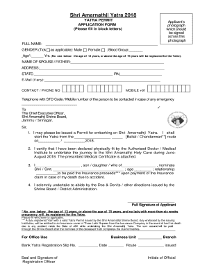 Fillable Online YATRA PERMIT Fax Email Print - pdfFiller