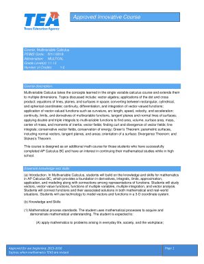 Fillable Online Course: Multivariable Calculus Fax Email Print - pdfFiller