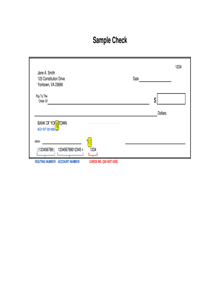 Fillable Online Sample Check Fax Email Print - pdfFiller