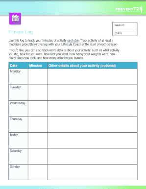 Fillable Online cdc Fitness Log. Fitness Log - cdc Fax Email Print ...