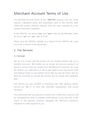 Fillable Online Merchant Account Terms of Use Fax Email Print - pdfFiller