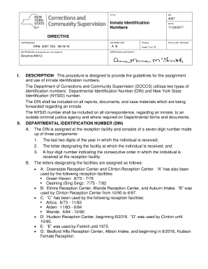 Fillable Online Inmate Identification Fax Email Print - pdfFiller