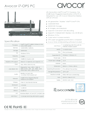 Avocor I7 Ops Pc - Fill Online, Printable, Fillable, Blank | pdfFiller