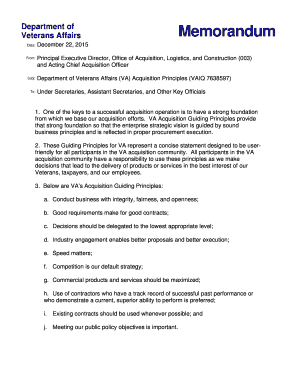 Fillable Online va Department of Veterans Affairs Memorandum - va Fax ...