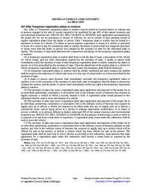 Fillable Online (1) Temporary registration plates or markers may be ...