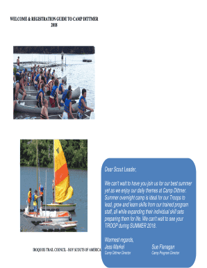 Fillable Online WELCOME & REGISTRATION GUIDE TO CAMP DITTMER Fax Email ...